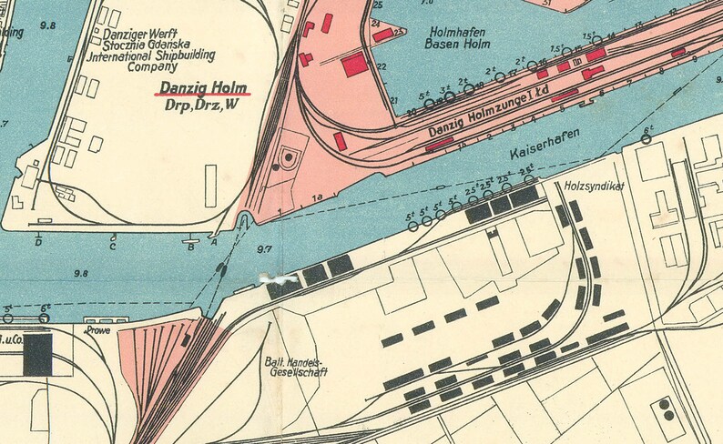 The Port of Gdansk Map, the Port of Danzig Map, Map of Danzig, Danzig ...