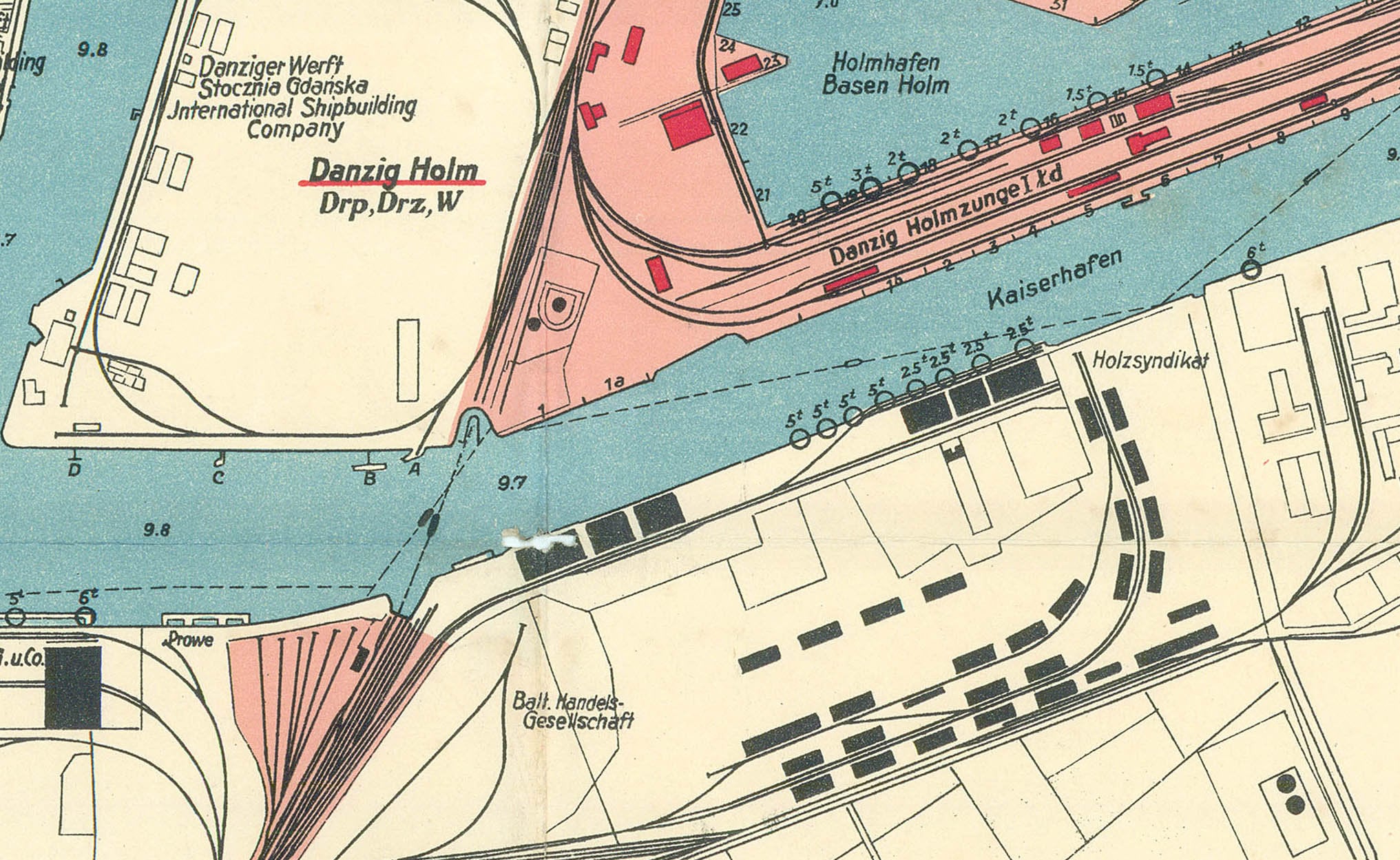 The Port of Gdansk Map, the Port of Danzig Map, Map of Danzig, Danzig ...