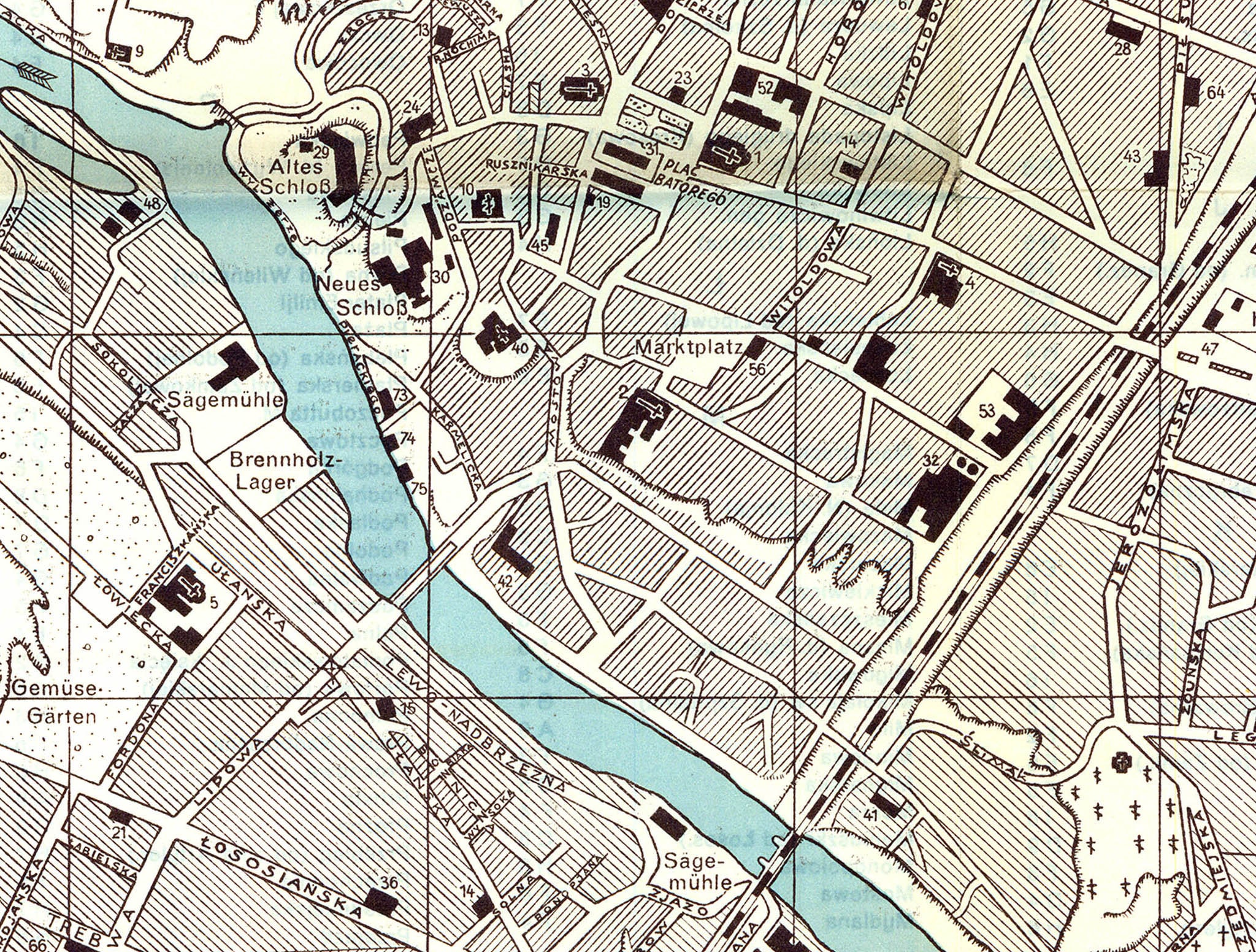 Grodno Map, Old Grodno Map, Map of Grodno, Retro Grodno Map, Vintage ...