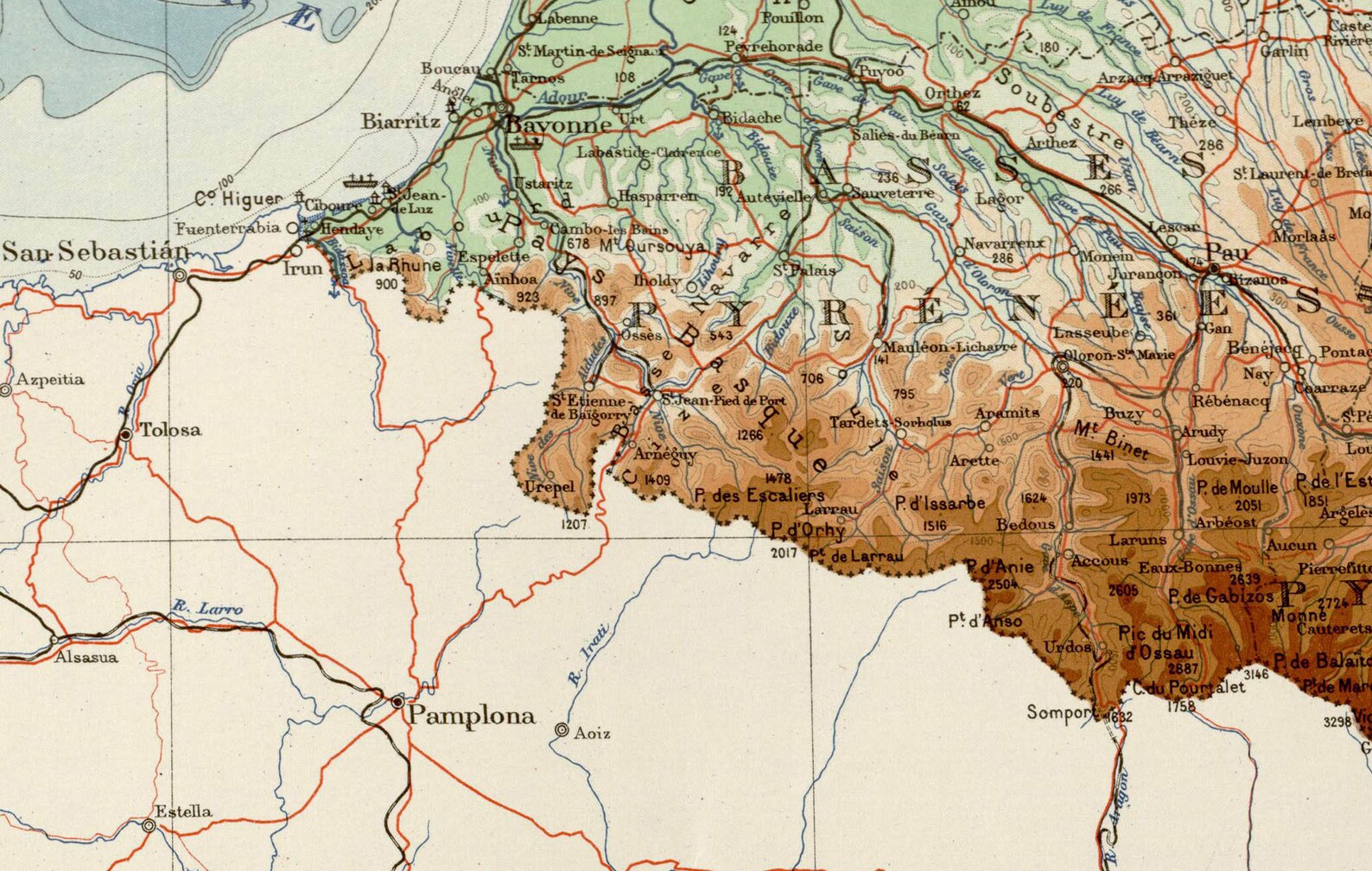 Pau Map, Pau Plan, Carte De France, Map of France, Pau City, Old Map of ...