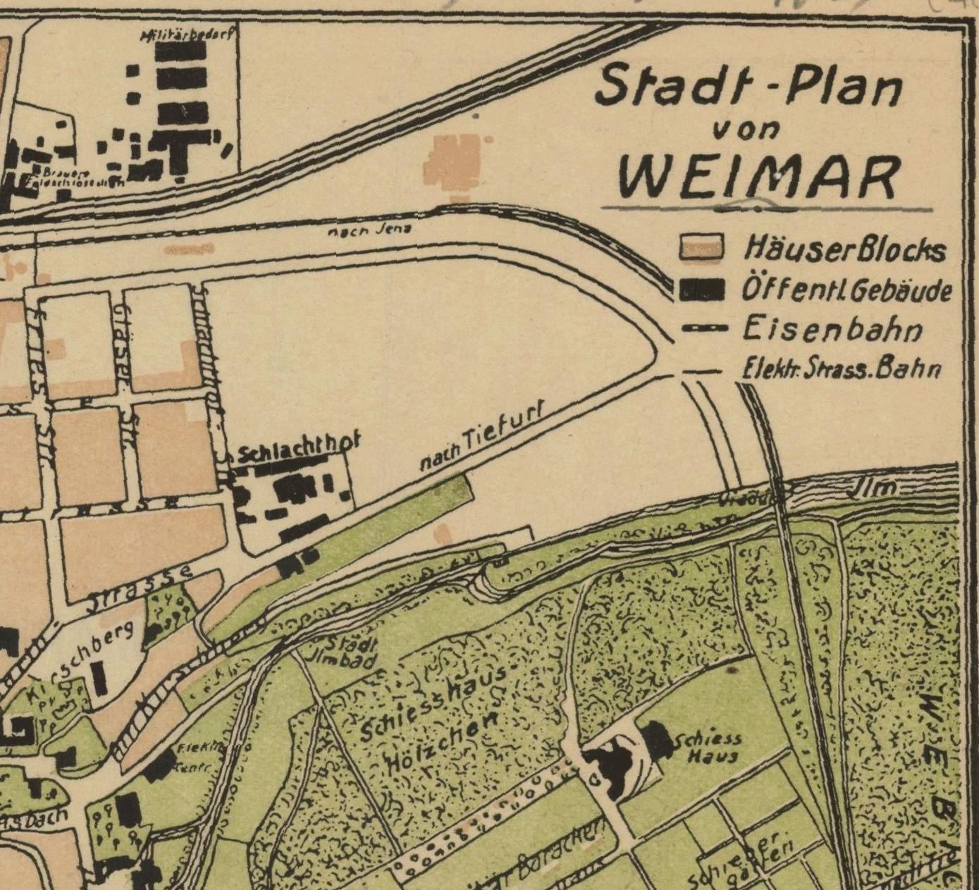 Weimar Stadtplan, Weimar Map, Map of Weimar, Old Weimar Map, Weimar ...