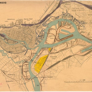 Danzig Map, Gdansk Map, Old Gdańsk Map, Map of Gdansk, Gdansk Plan, Old ...