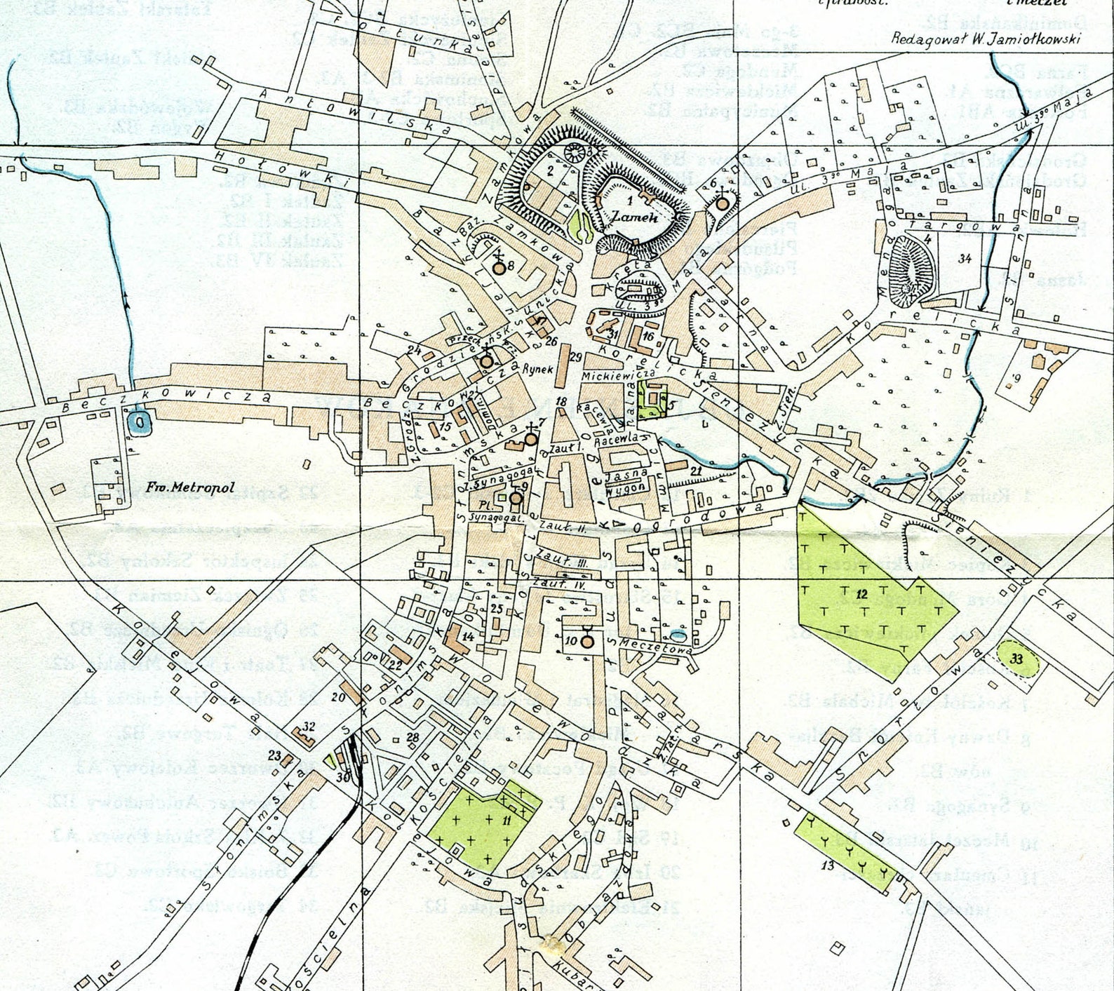 Nowogródek Map, Mapa de Nowogródek, Old Nowogrodek Map, Retro ...