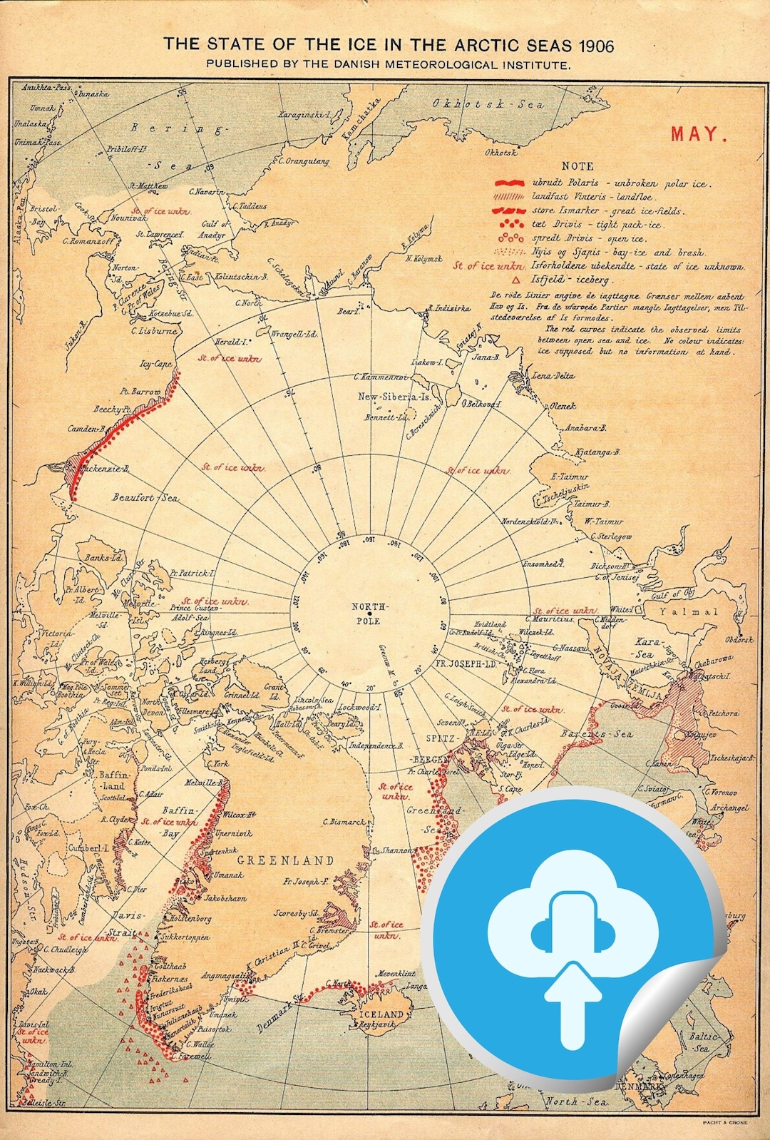 Map of the North Polar Region, Polar Map, Arctic Map, North Pole Map ...