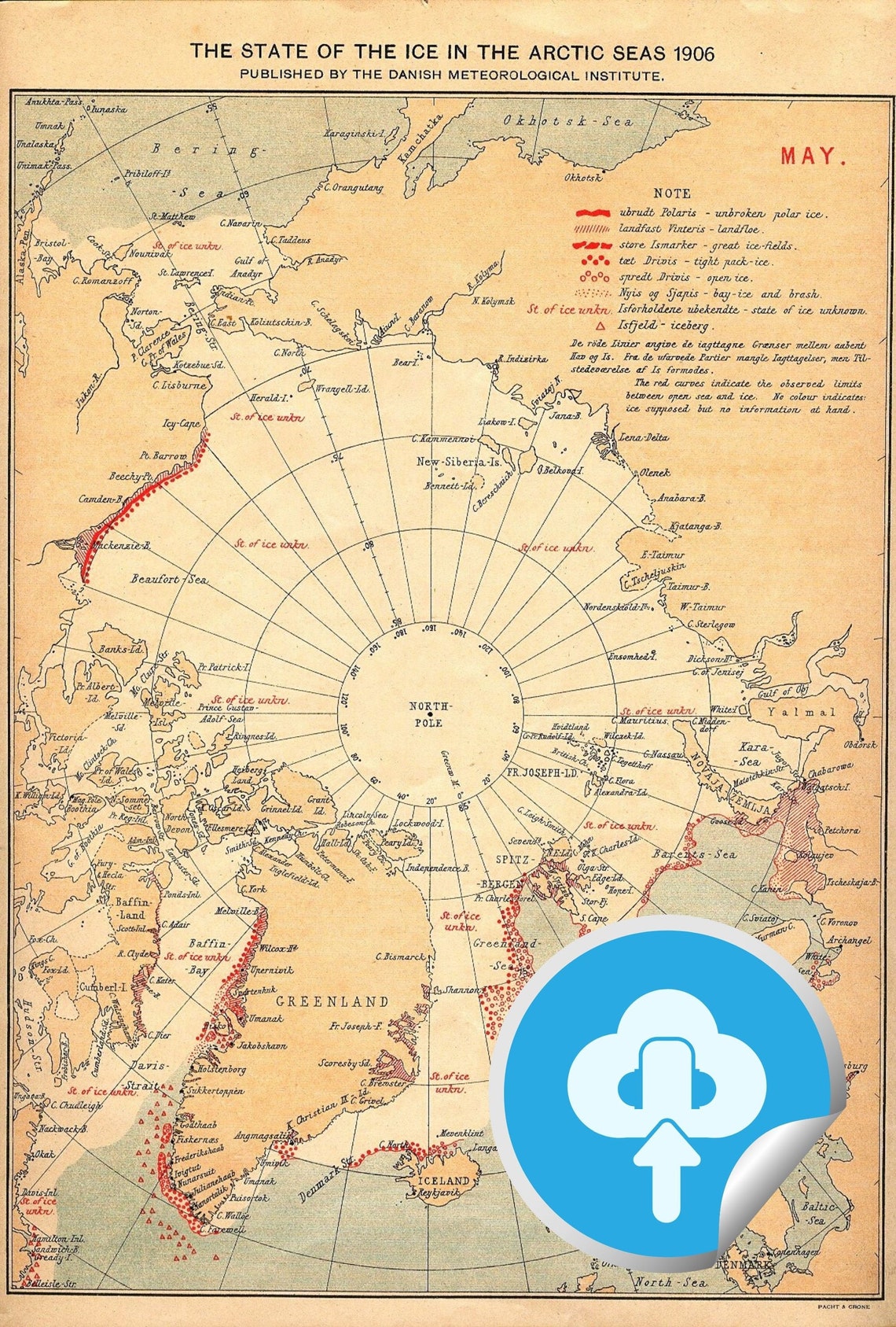 Map of the North Polar Region, Polar Map, Arctic Map, North Pole Map ...