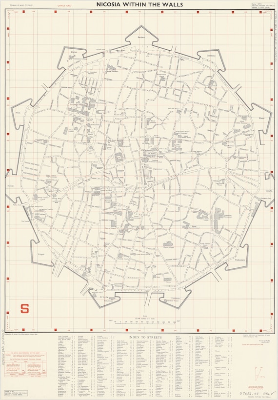 Nicosia Map Map of Nicosia Nicosia Print Nicosia Poster | Etsy