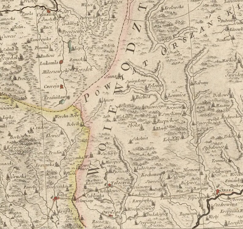 Old Map of Poland, Rizzi Zannoni, Carte De La Pologne, Wilno Map ...