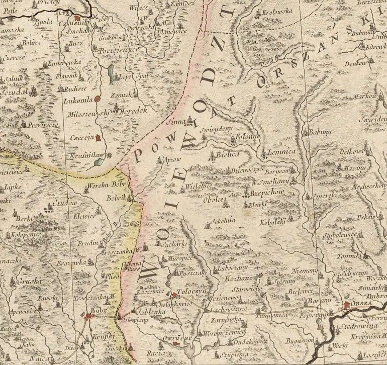 Old Map of Poland, Rizzi Zannoni, Carte De La Pologne, Wilno Map ...