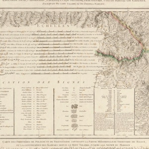 Map of the Borders of Poland and Transylvania, Southern Part of Halych ...