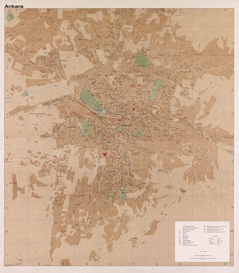 Ankara Map, Turkey Map, Map of Turkey, Old World Map, Digital Old World ...