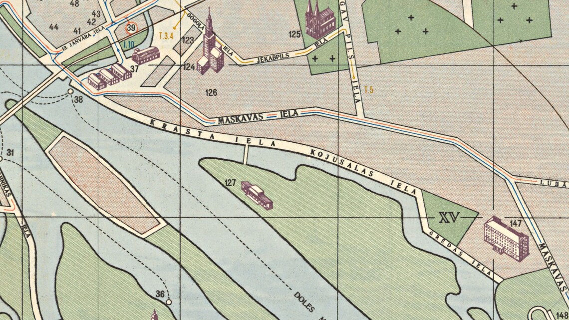 Riga Map, Retro Riga Plan, Old Map of Riga, Vintage Latvia Map, Latvia ...