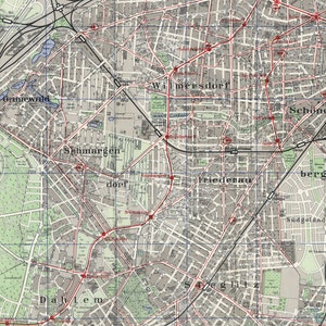 Berlin Map Vintage, Berlin Map, Berlin Map Print, Old Map of Europe ...