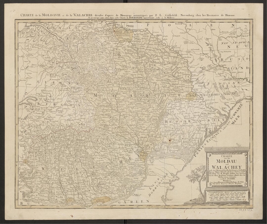 Map of Moldavia and Wallachia From 1785 – Historical Map Document ...