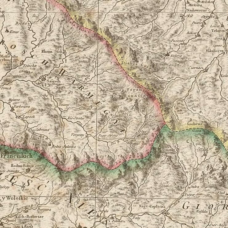 Map of the Borders of Poland and Transylvania Southern Part - Etsy