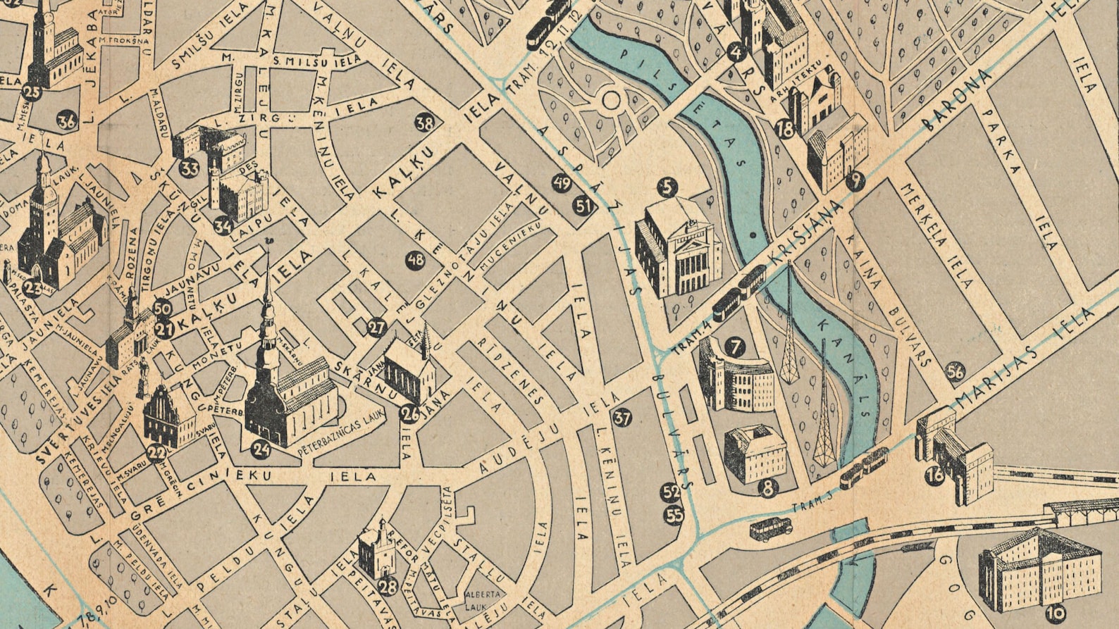 Riga Map Retro Riga Plan Old Map of Riga Vintage Latvia | Etsy