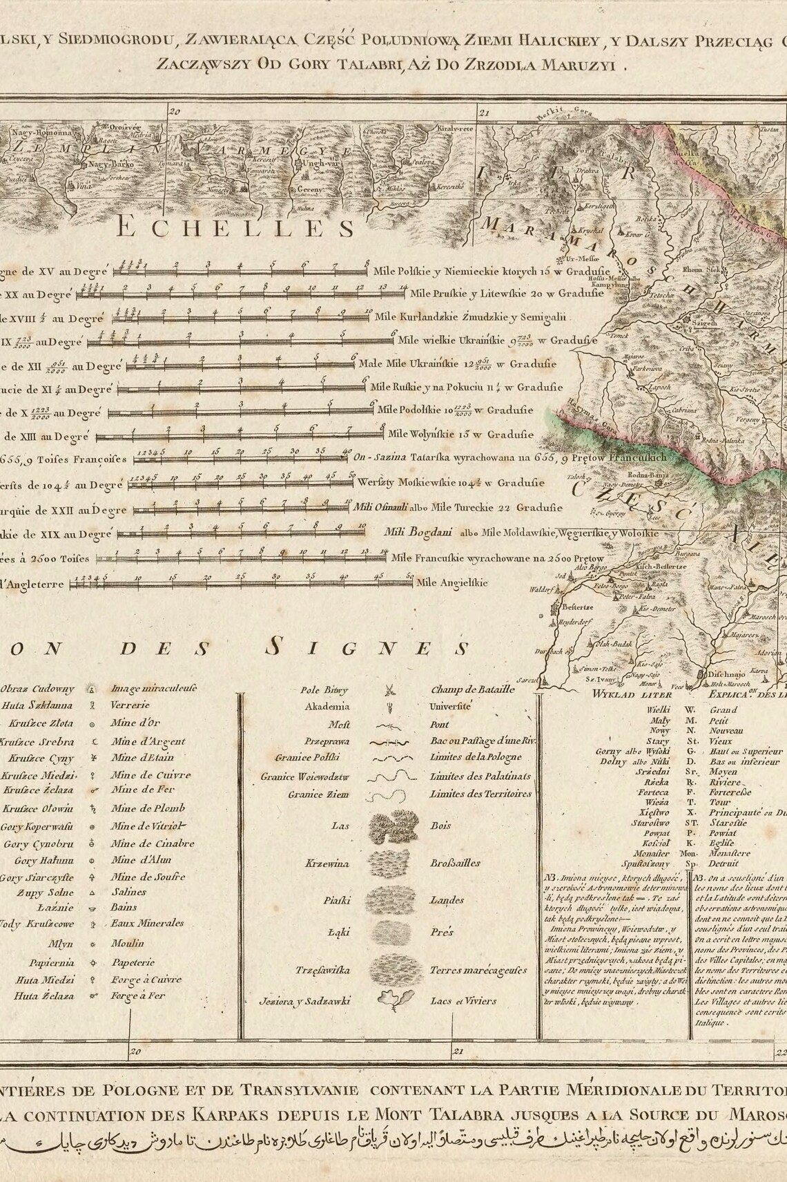 Map of the Borders of Poland and Transylvania Southern Part - Etsy