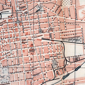 Lodz Map, Old Map of Lodz, Old Lodz Map, Retro Lodz Map, Vintage Lodz ...