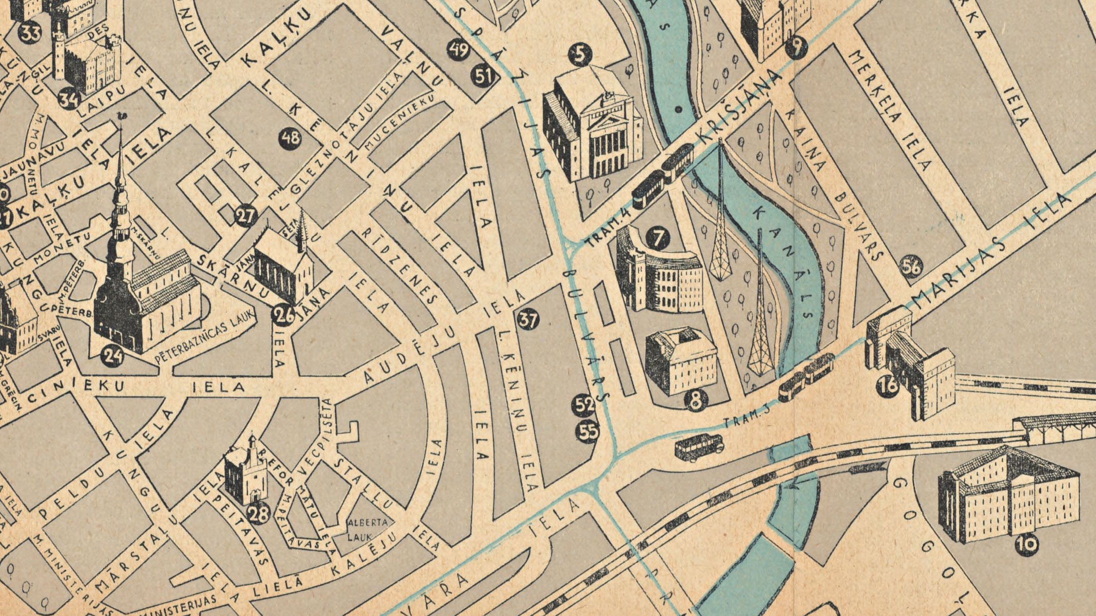 Riga Map, Retro Riga Plan, Old Map of Riga, Vintage Latvia Map, Latvia ...