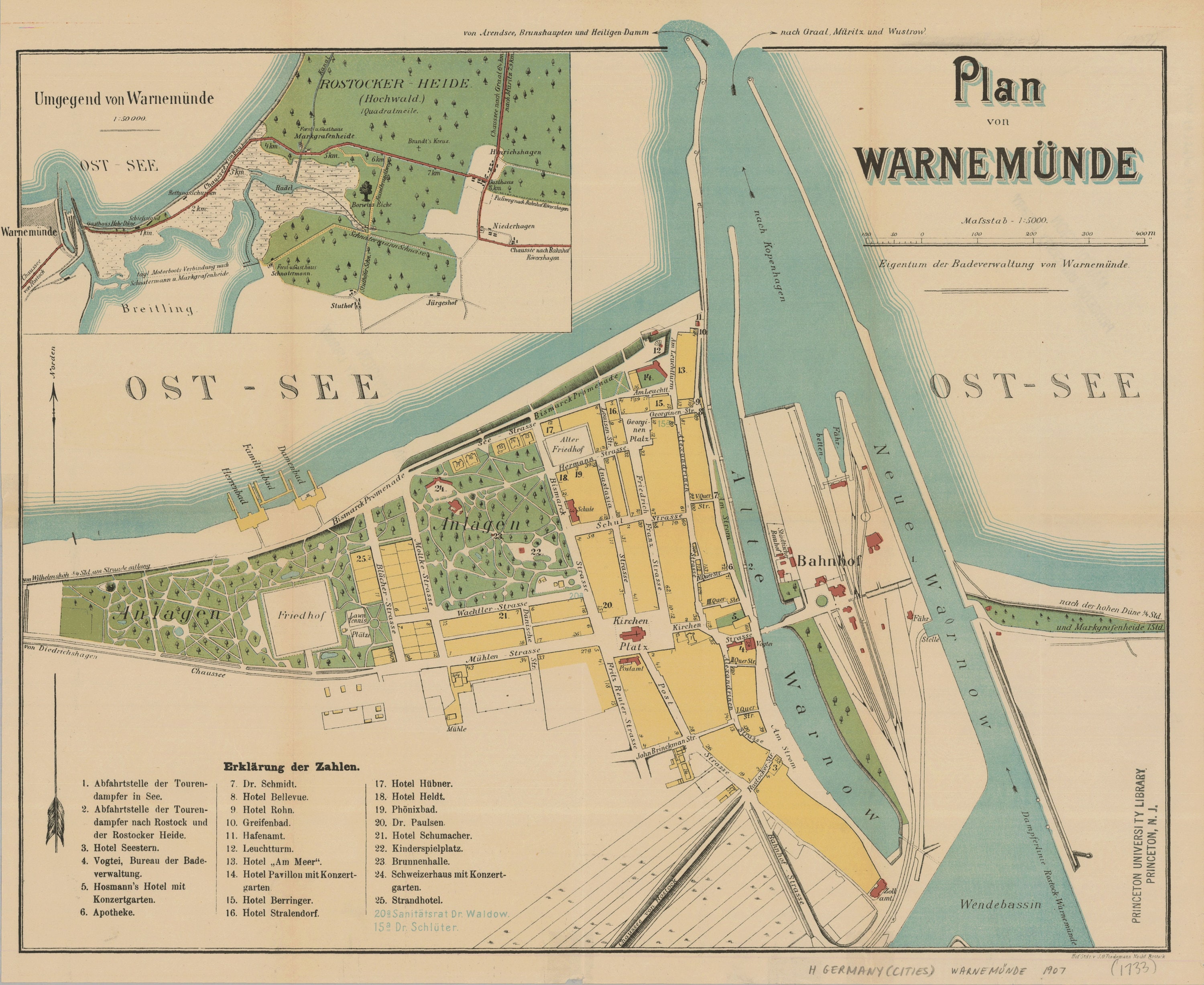 Warnemunde Map, Map of Warnemunde, Old Warnemunde Map, Warnemünde Map ...