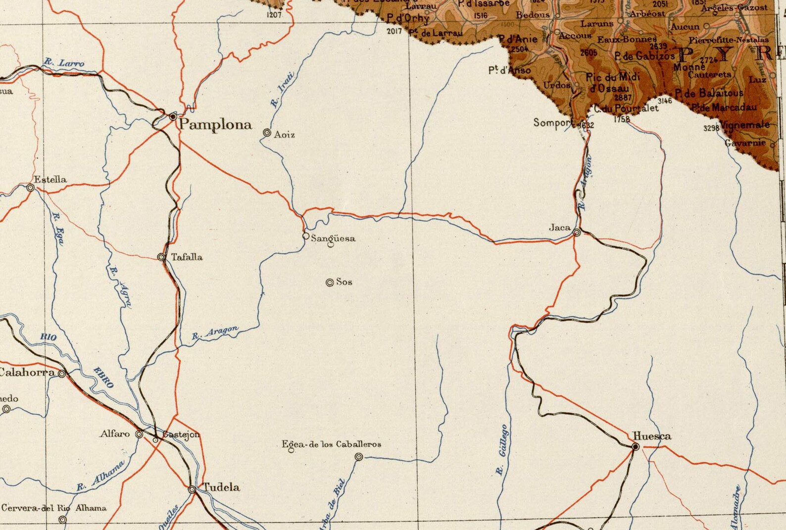 Pau Map, Pau Plan, Carte De France, Map of France, Pau City, Old Map of ...