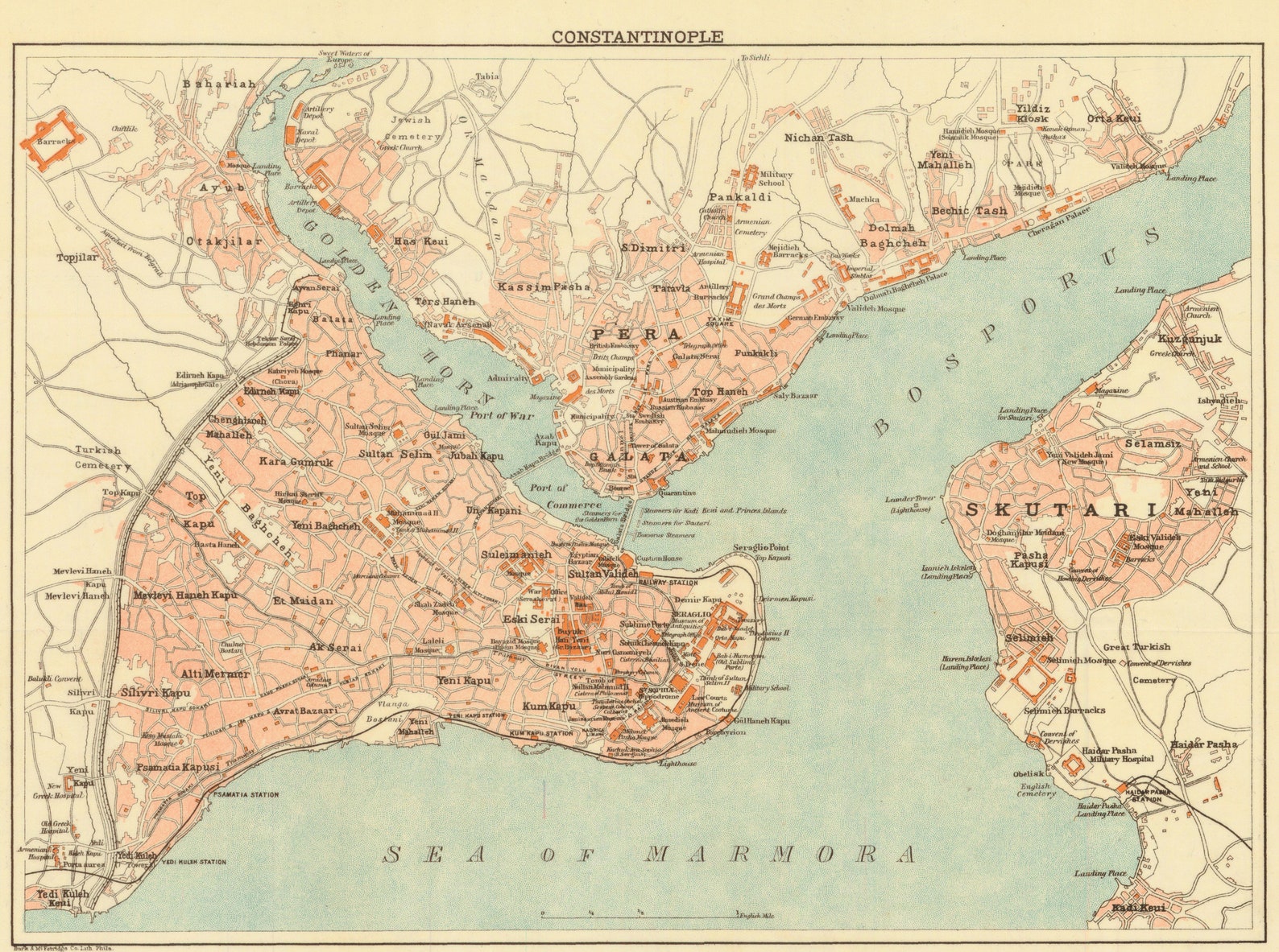 Constantinople Map, Map of Constantinople, Old Constantinople Map ...