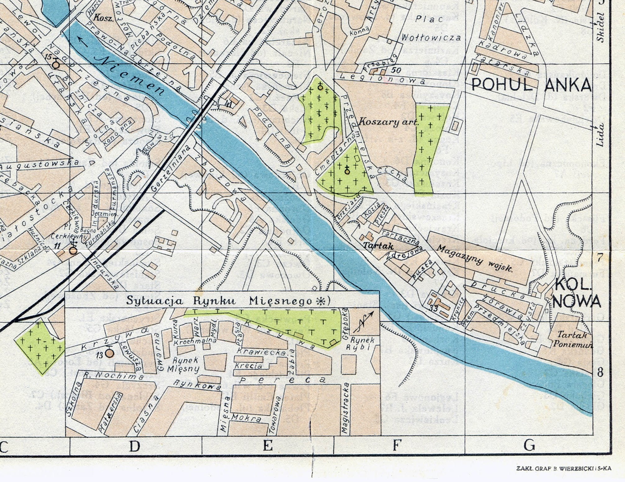 Grodno Map - Old Map of Grodno - Hrodna Map - Map of Poland - Poland ...