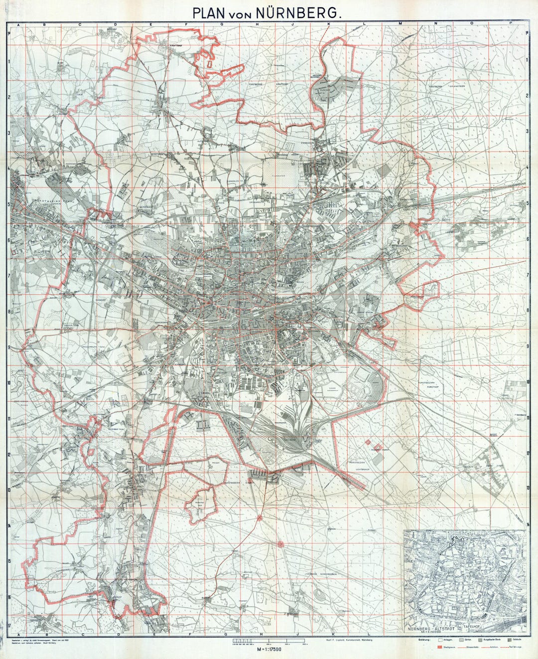 Nuremberg Map, Nuremberg Plan, Nuremberg Poster, Old Nuremberg ...