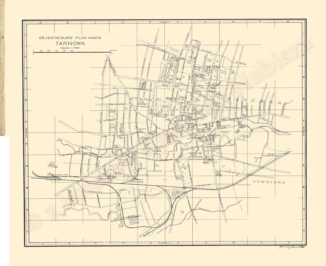 Tarnow Map, Map of Tarnow, Tarnow Print, Tarnow Poster, Tarnow City ...