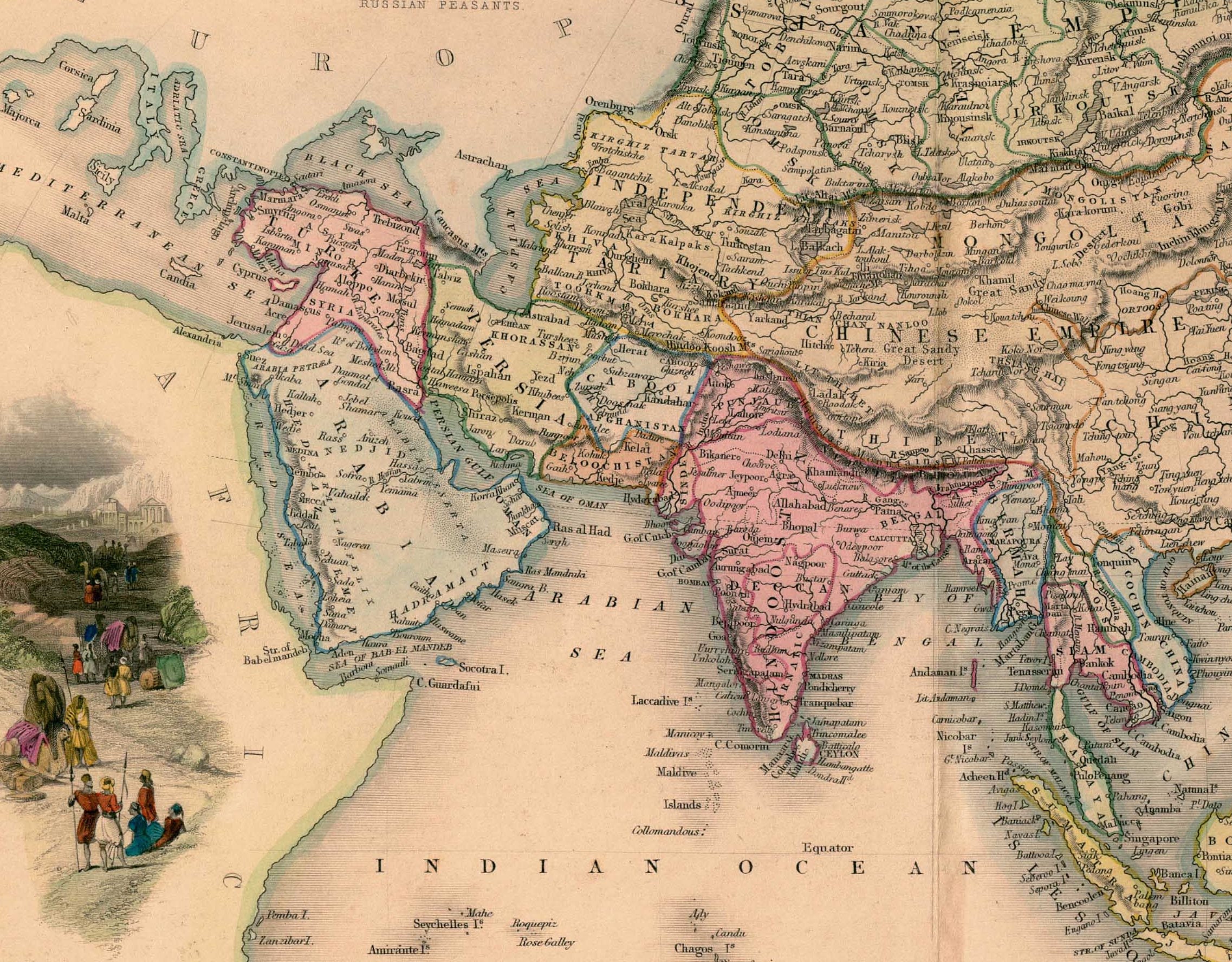 Old Map of Asia, Map of Asia, Asia Map, Vintage Map Print, Ancient Maps ...