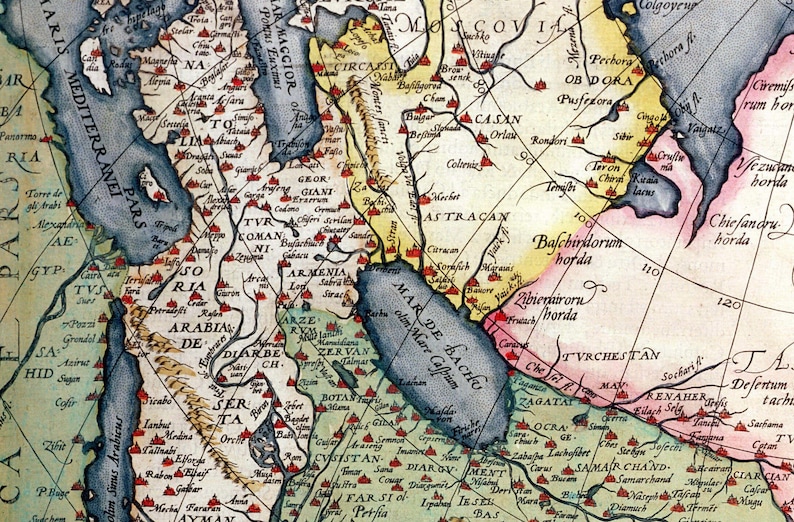 Very Interesting and Old Map of Asia, Ancient World Maps in High ...