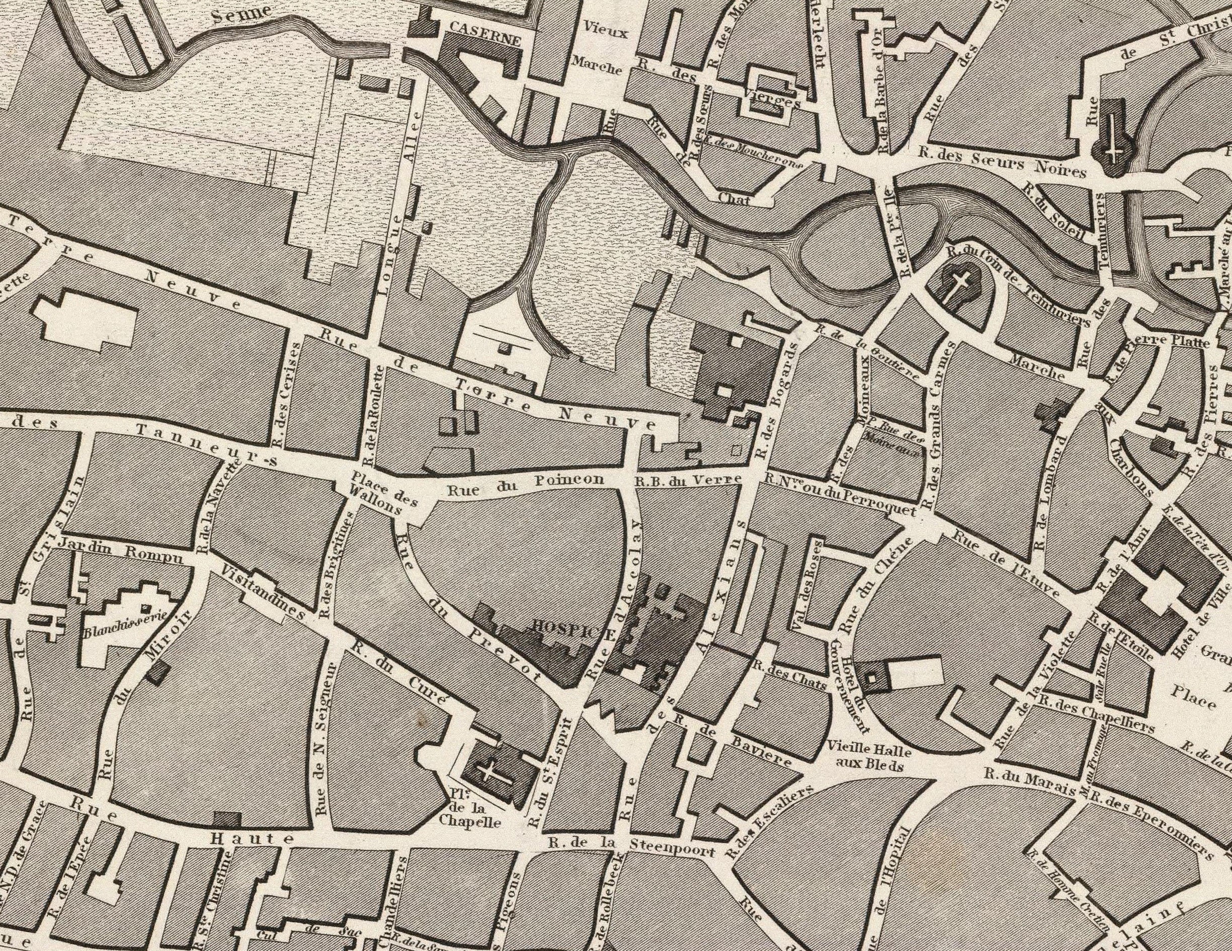 Old Brussels Map, Vintage Brussels Map, Brussels Map, Brussels Map ...