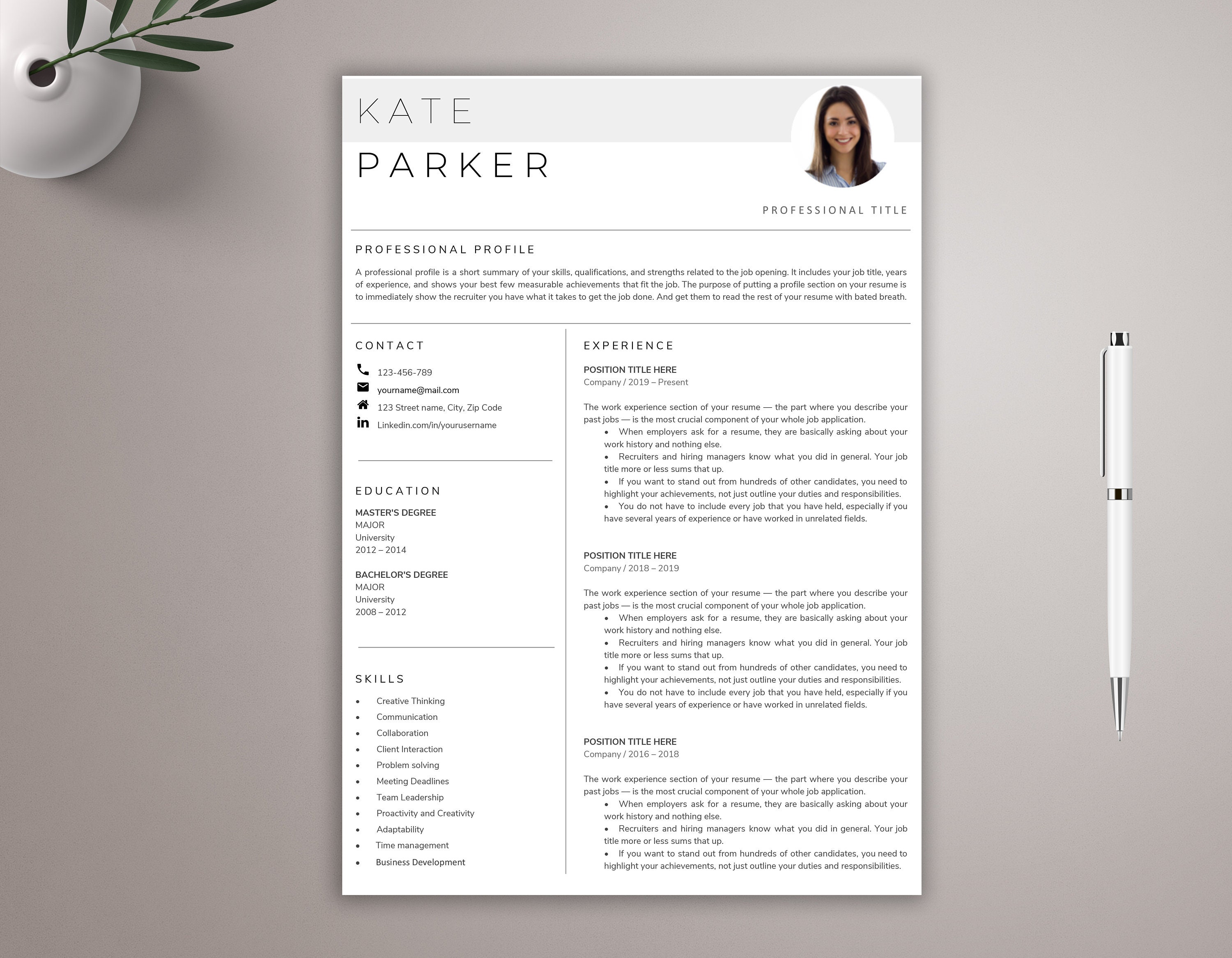 Google Docs Resume Template Professional Resume Template - Etsy