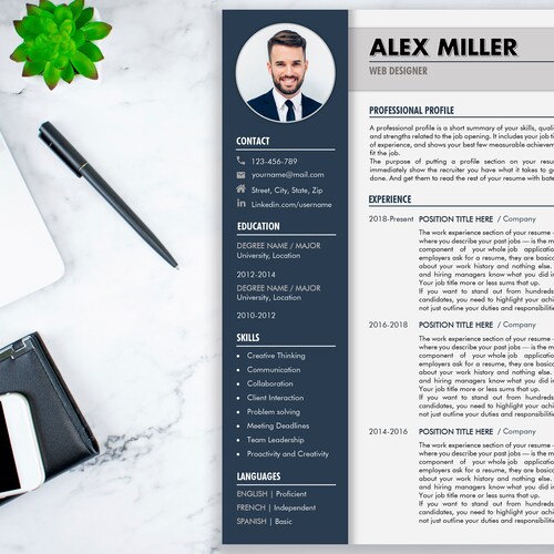 Clean Resume / CV Template With MS Word Cover Letter - Etsy