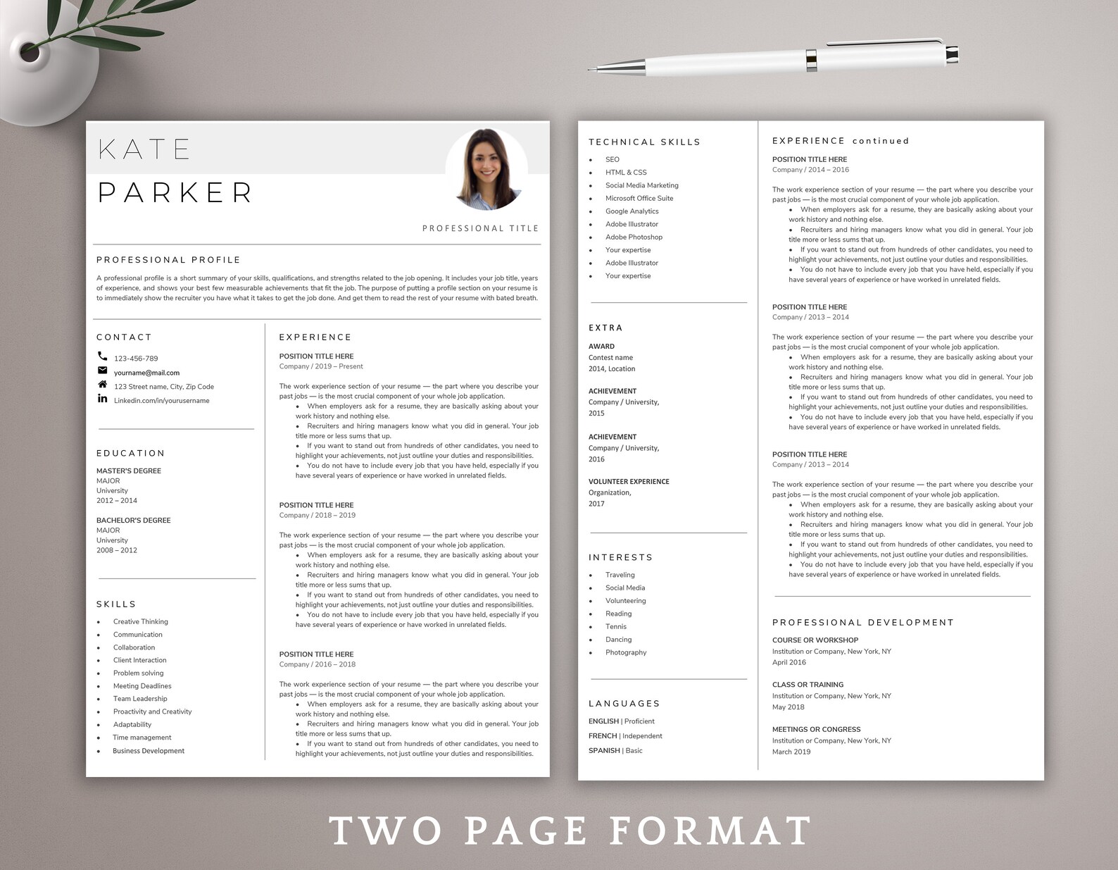Google Docs Resume Template Professional Resume Template - Etsy