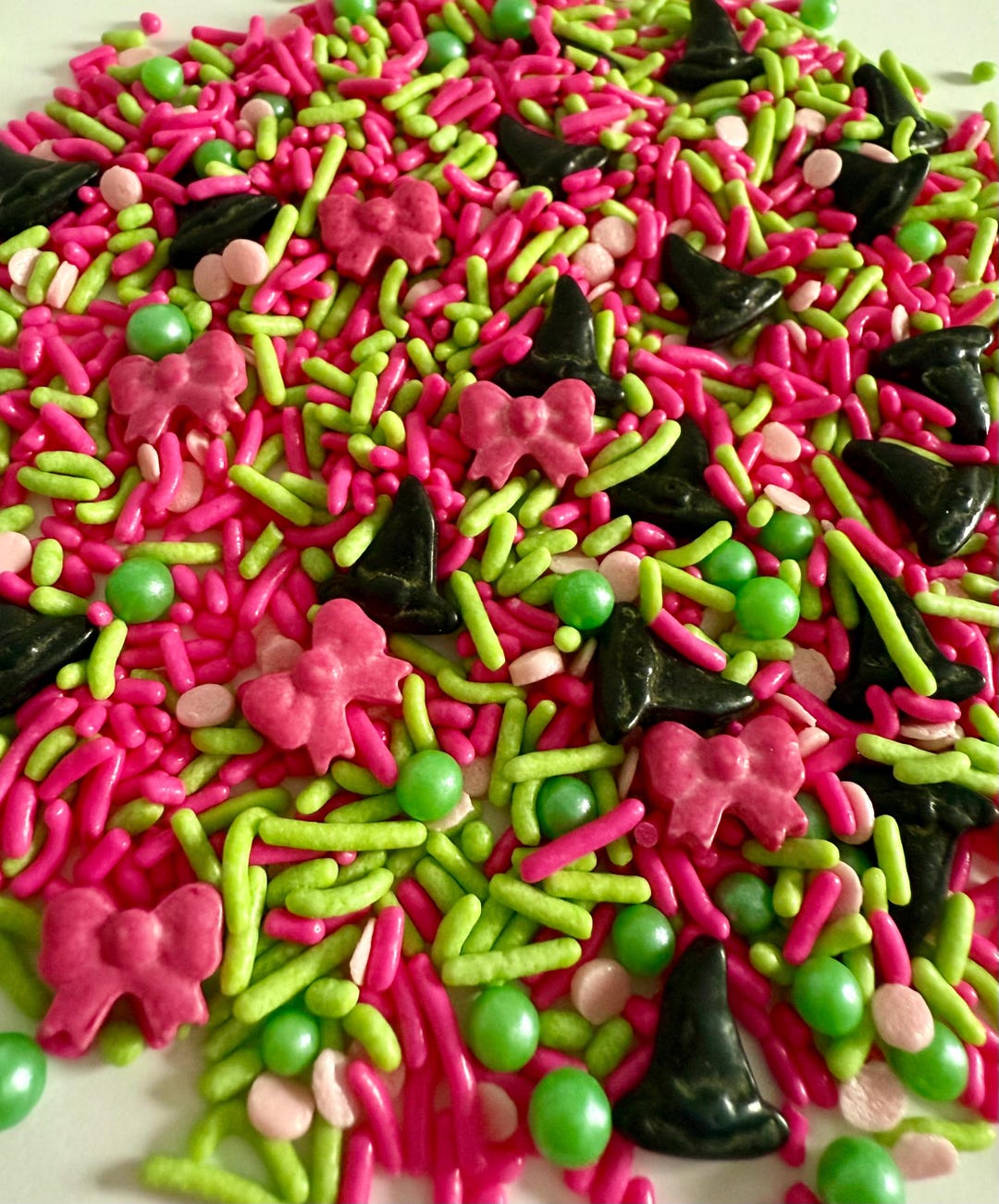 Pink Witch Party Sprinkle Mix,witch Hats & Bows Edible Cake Sprinkles ...