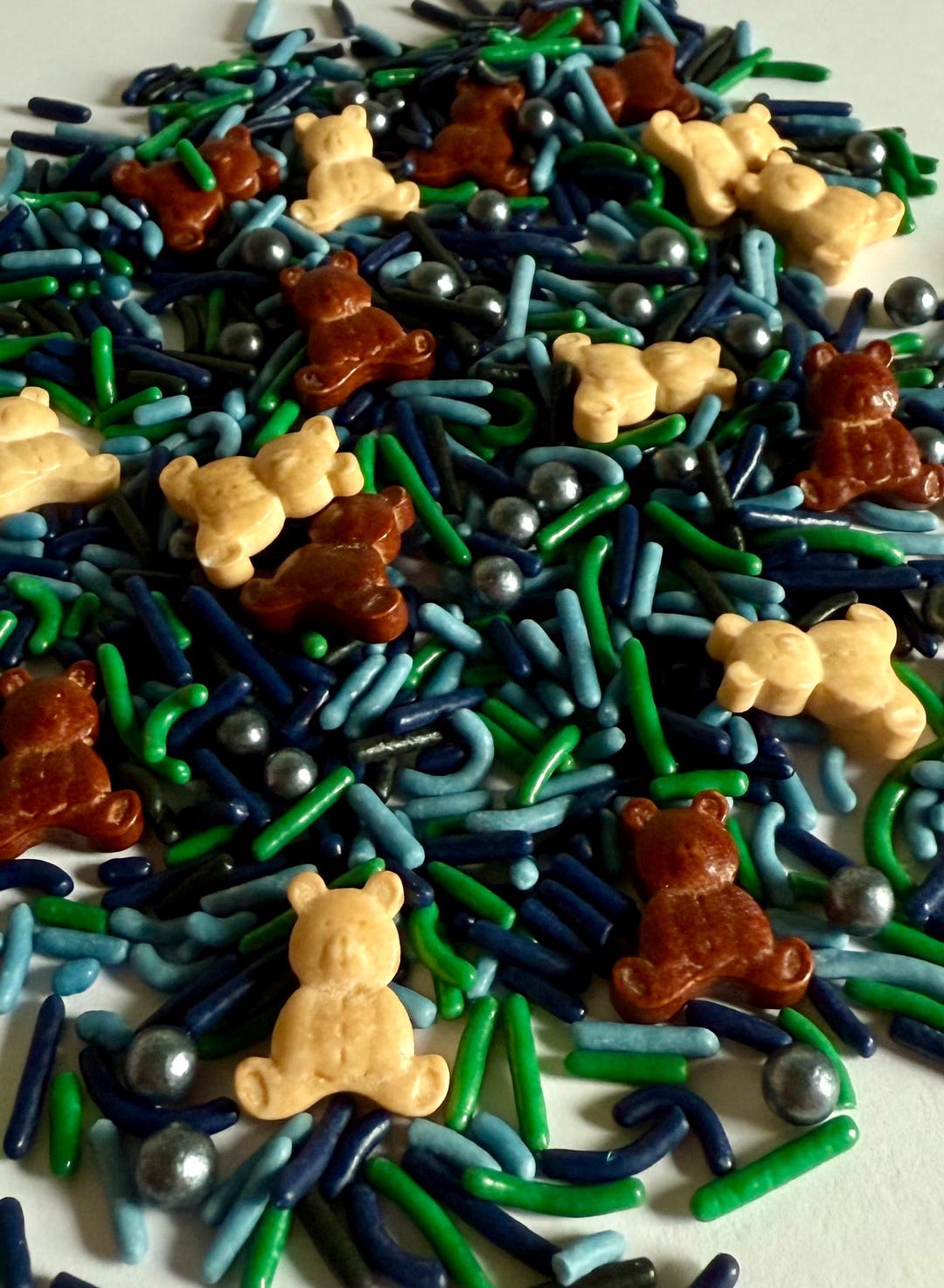Elegant Teddy Bear Classic Baby Shower Edible Cake Sprinkle Mix,green ...