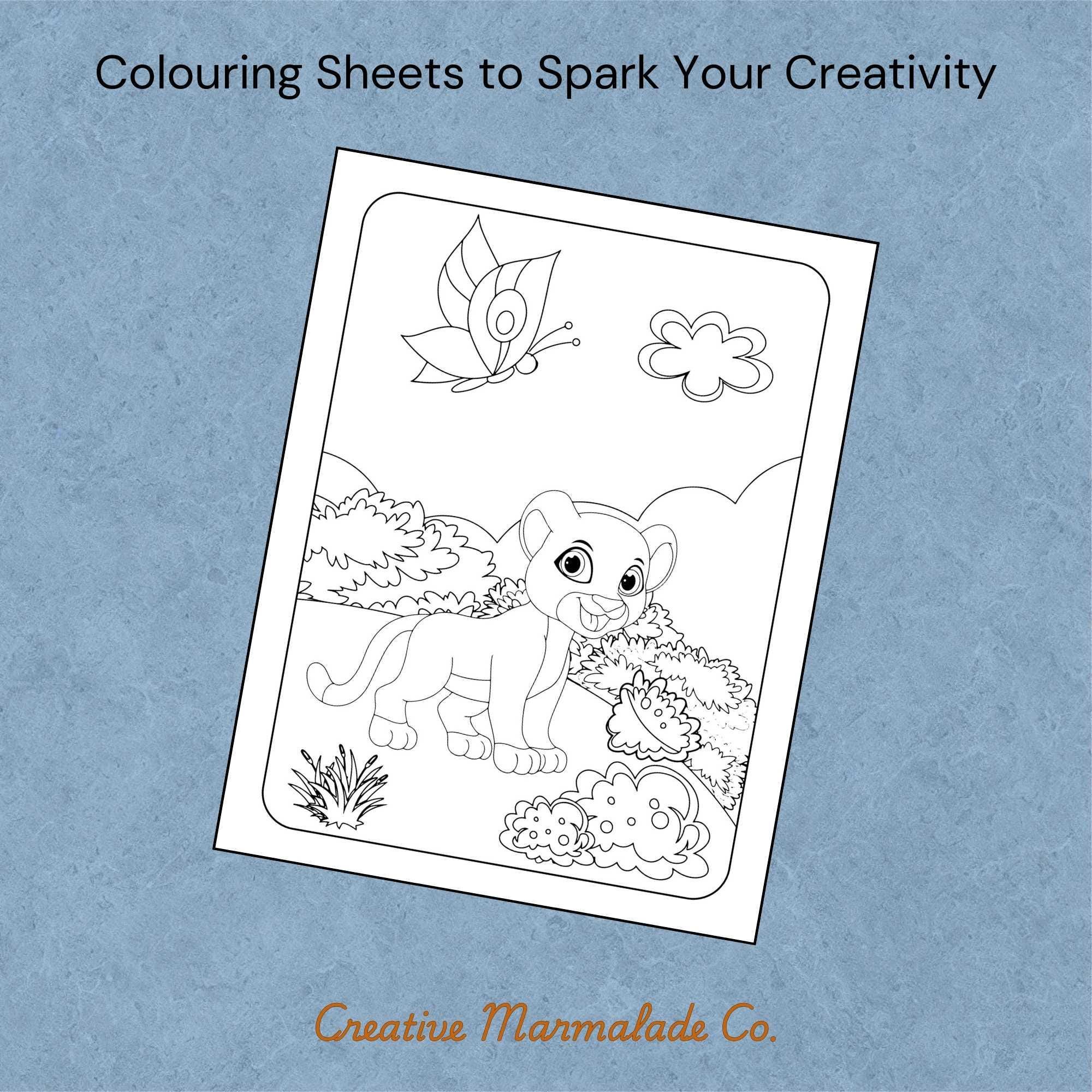 Colouring Book Cute Lion Printable Coloring Pages Jungle Cat Activity ...