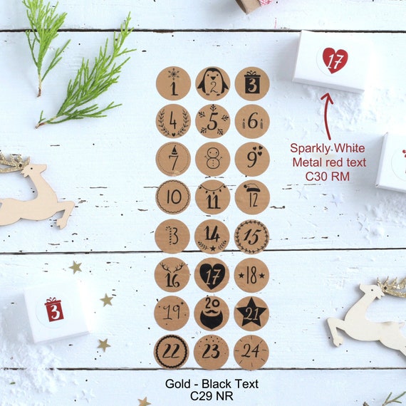 24 Stickers Dots for Your Advent Calendars or Christmas | Etsy