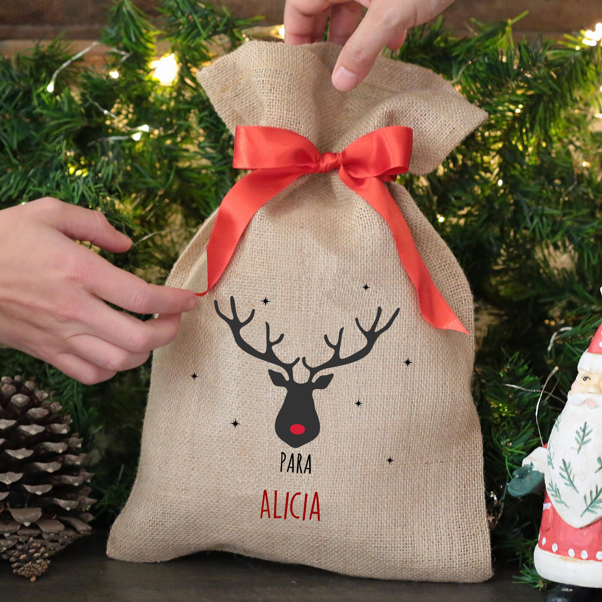 Small Personalised Christmas Santa Sack Personalised Santa - Etsy UK