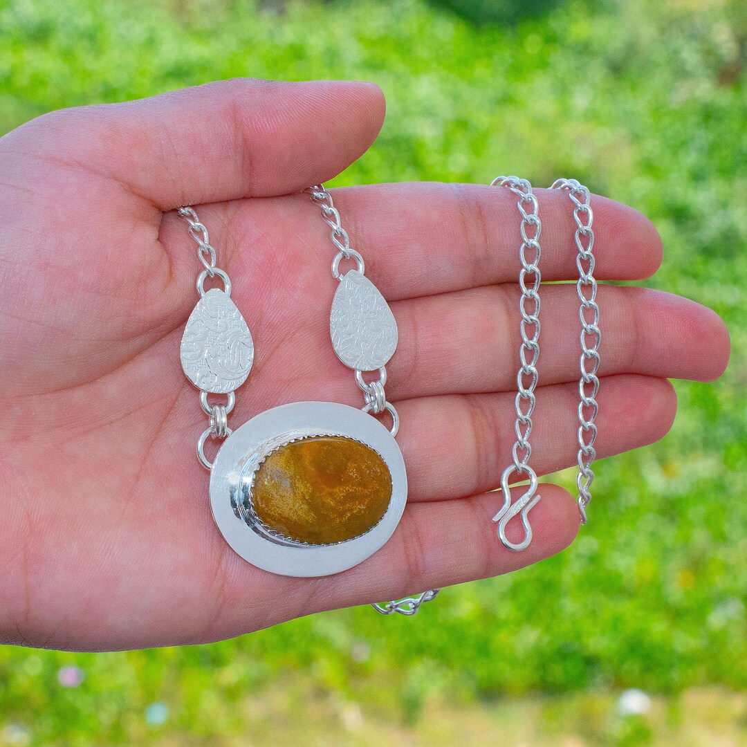Handmade Natural Mookaite Jasper Gemstone Necklace Jewelry Natural ...