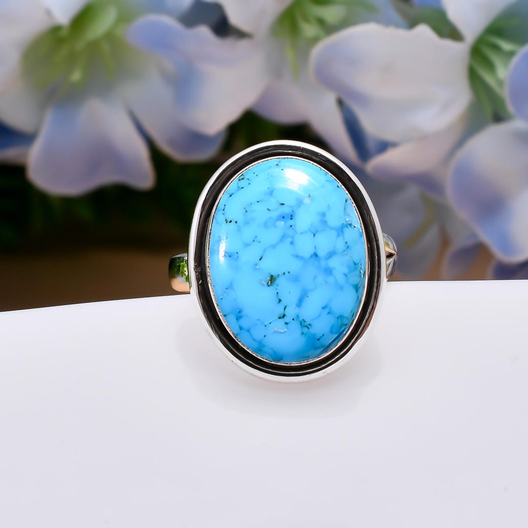 Bronze Veined Turquoise Magnesite Ring: 925 Sterling Silver Statement ...