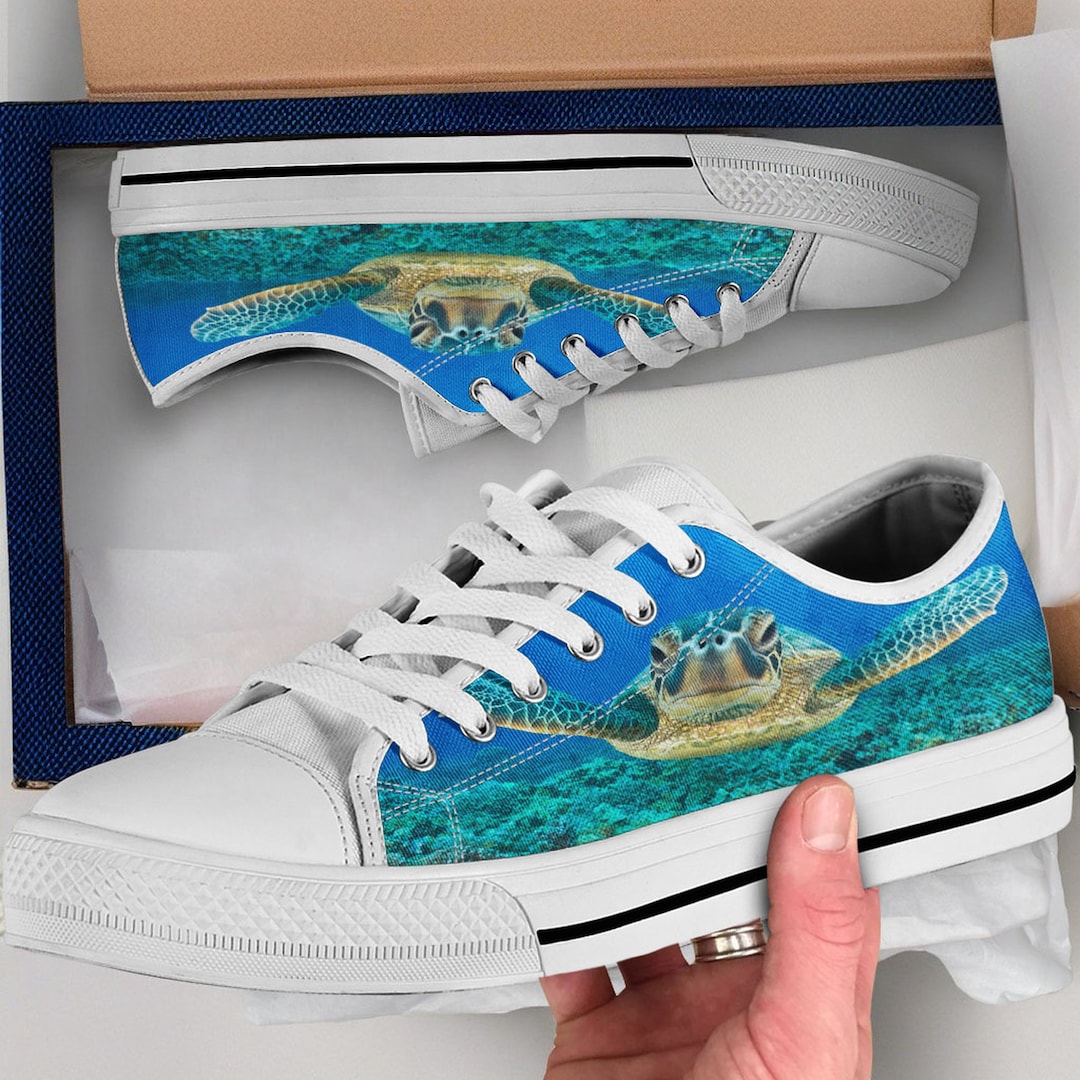 Sea Turtles Shoes, Turtles Converse Style Shoes, Sea Turtle Lover Gift ...