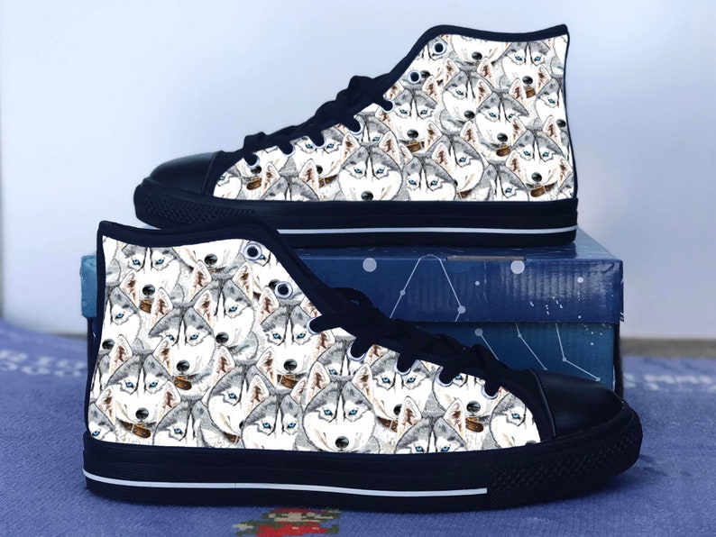 Siberian Husky Shoes Siberian Husky Converse Style Shoes Dog - Etsy