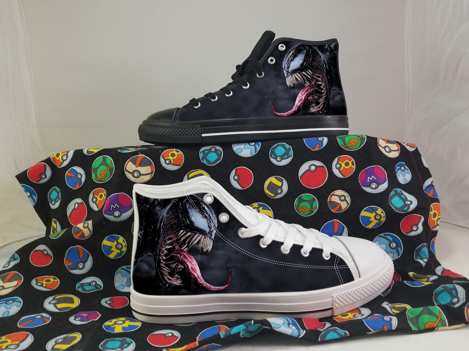 Venom Shoes Spiderman Converse Style Shoes Villain Gift - Etsy