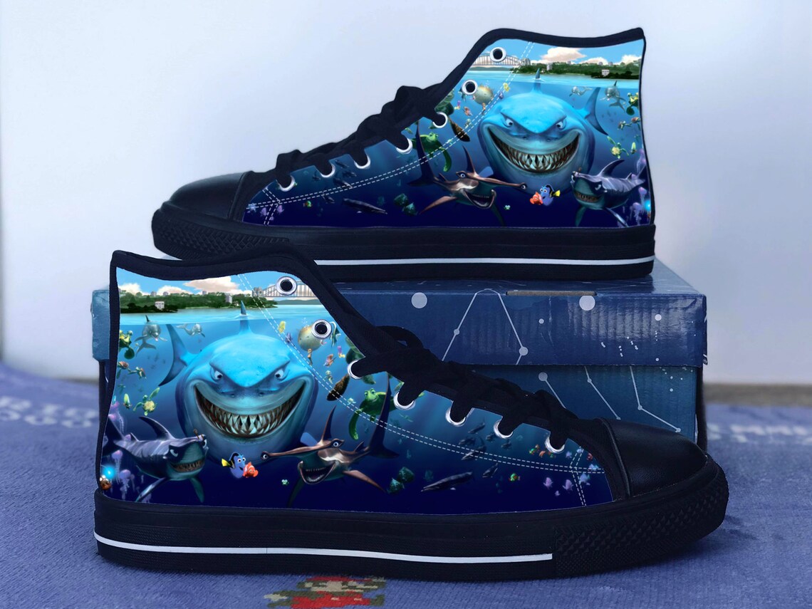 Finding Nemo Shoes Finding Nemo Converse Style Shoes Finding | Etsy