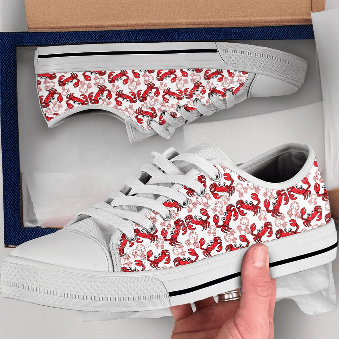 Crab Shoes, Crab Converse Style Shoes, Fisherman Gift Idea, Women's Men ...