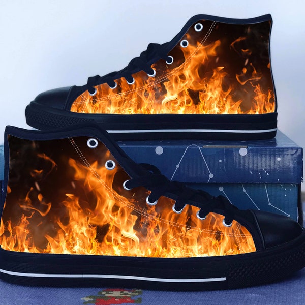 Custom Fire Sneakers - Etsy
