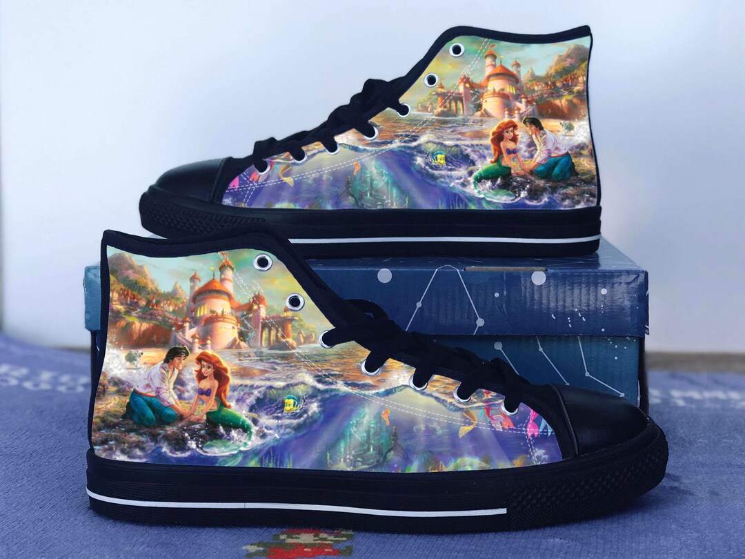 Little Mermaid Shoes Little Mermaid Converse Style Shoes - Etsy