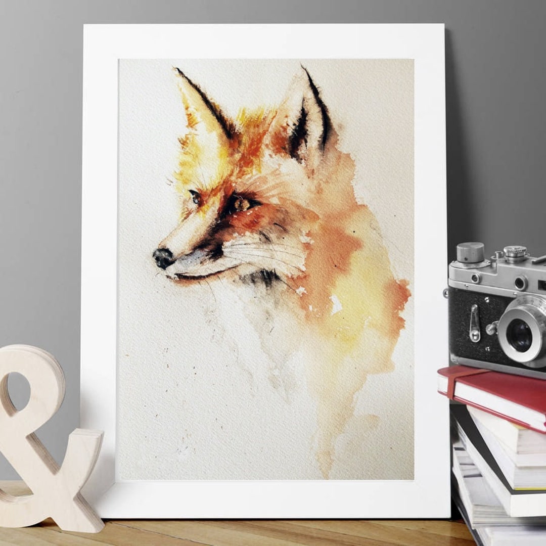Fox Print, Fox Watercolour, Fox Watercolour Print, Fox Painting, A2 Fox ...