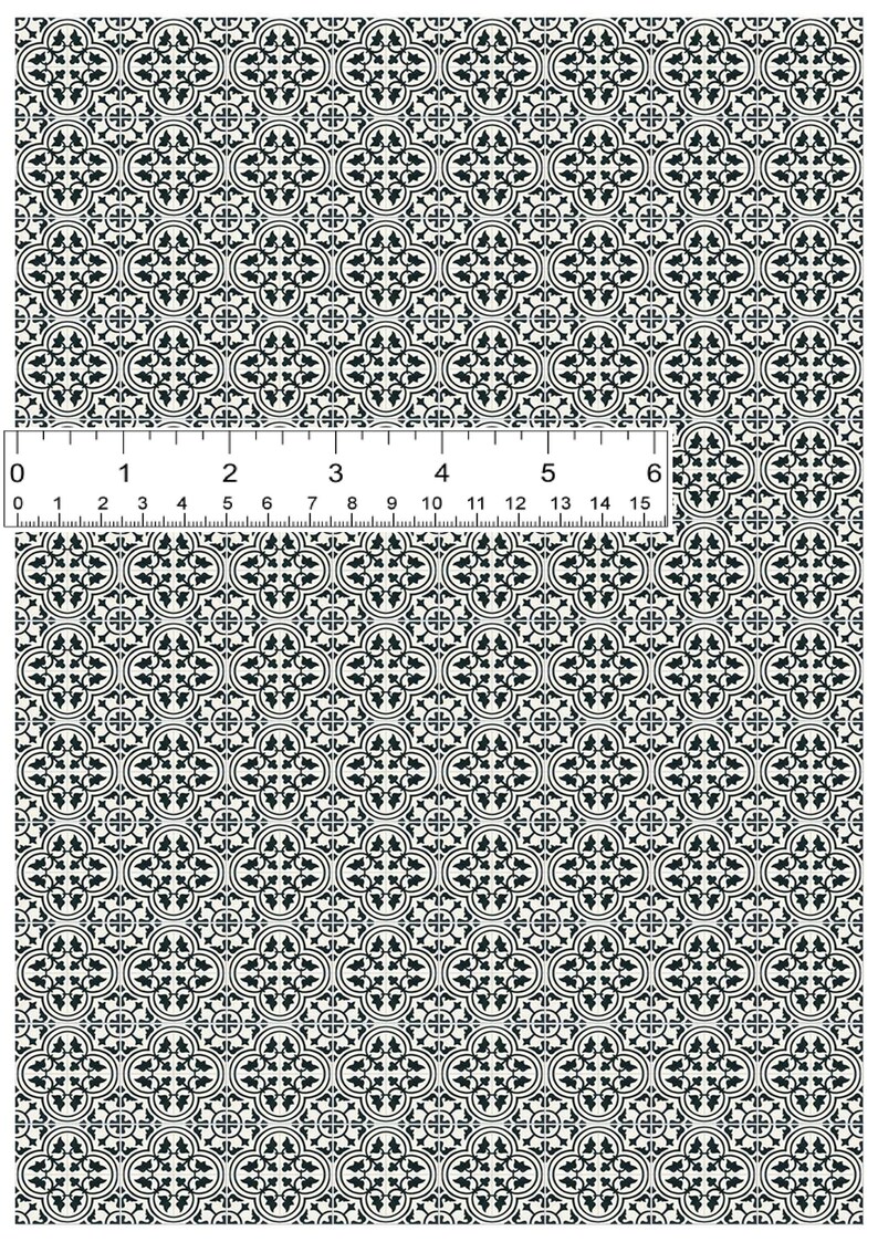 1/6 1/12 Dolls House Miniature Black Floral Cement Wall Floor Tiles ...